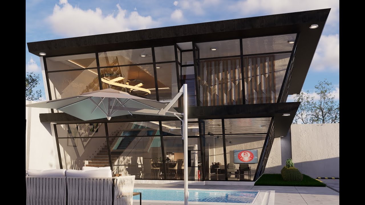 Stunning Glass house Walkthrough Animation - YouTube