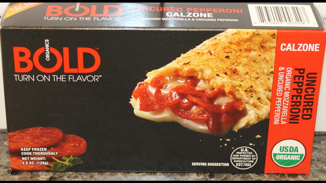 Bold Organics: Uncured Pepperoni Calzone Review - YouTube