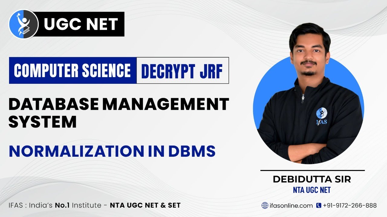 Normalization In Dbms Dbms Computer Science Ugcnet Ifas Youtube