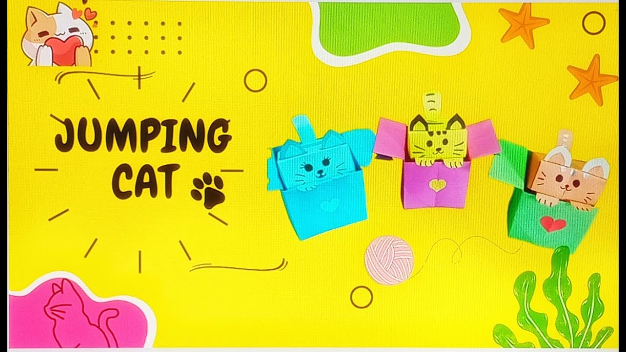 Jumping paper cat in box || Paper toy . - YouTube