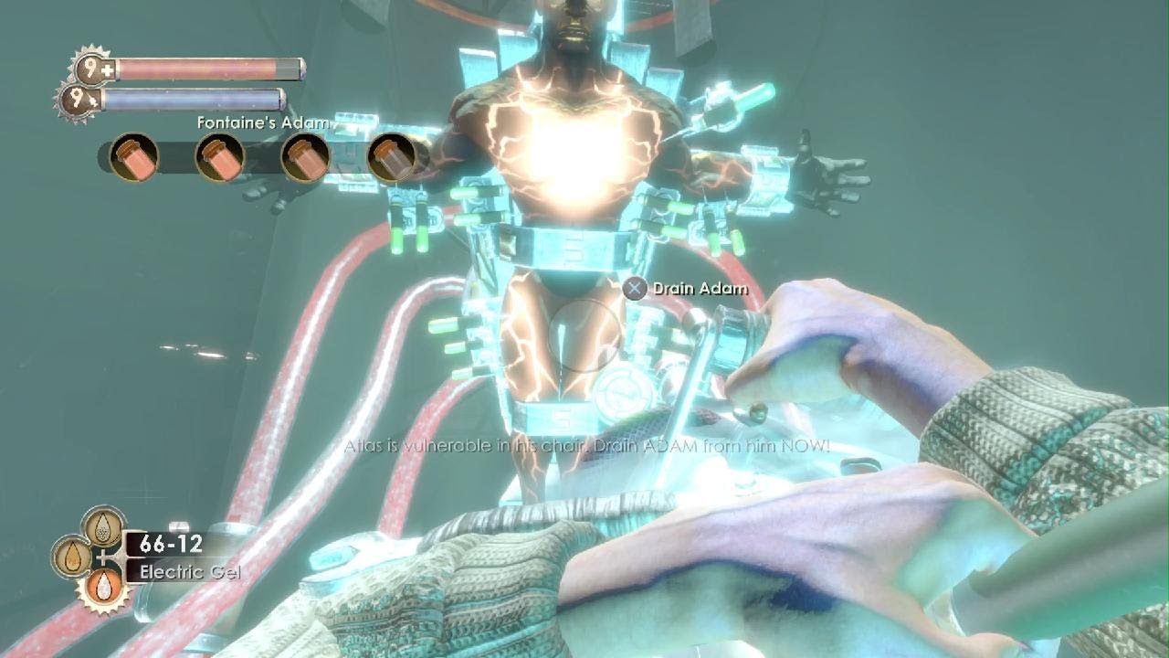 Beating Bioshock final boss fight - YouTube