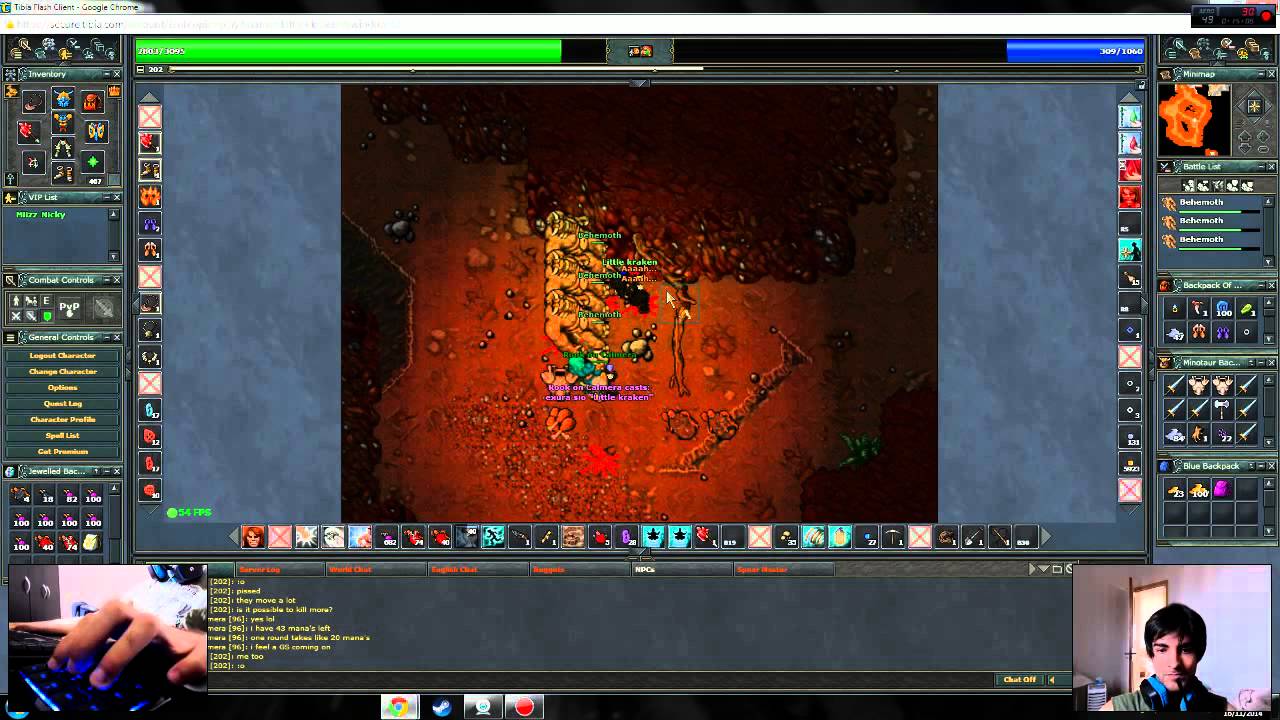 Tibia: Party Hunting 3 - Behemoths Forbidden lands - YouTube