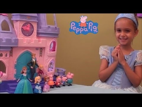 Peppa Pig Family in Disney World Watch Princess Parade with Anna, Elsa ...