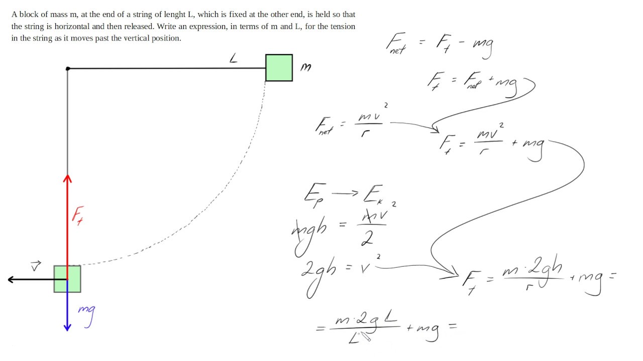 Centripetal force. Pendulum. Energy conservation. - YouTube