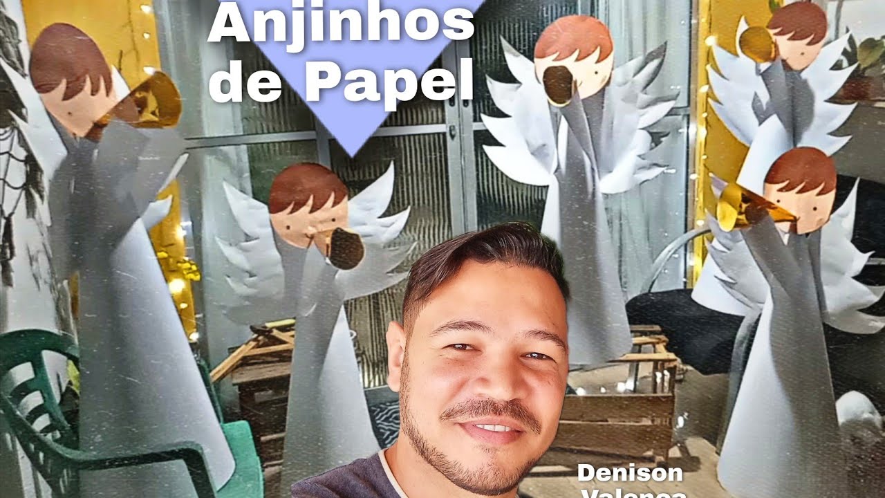 Como fazer anjo grande de papel 40 - YouTube