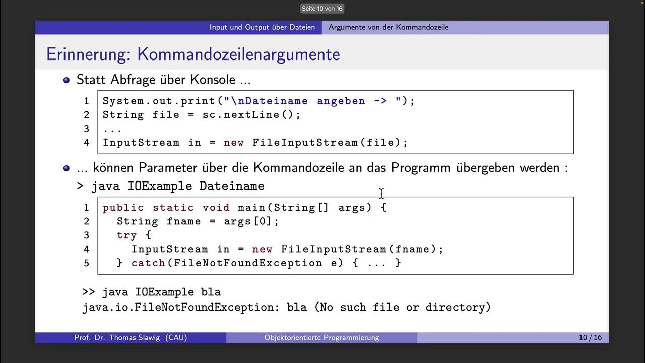 Objektorientierte Programmierung mit Java 22: Input und Output über ...