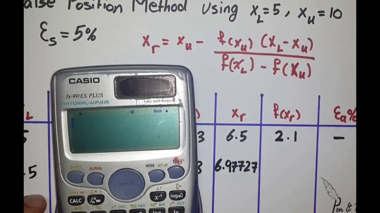 Bracketing Methods | False Position Method | Part 2: Example - YouTube