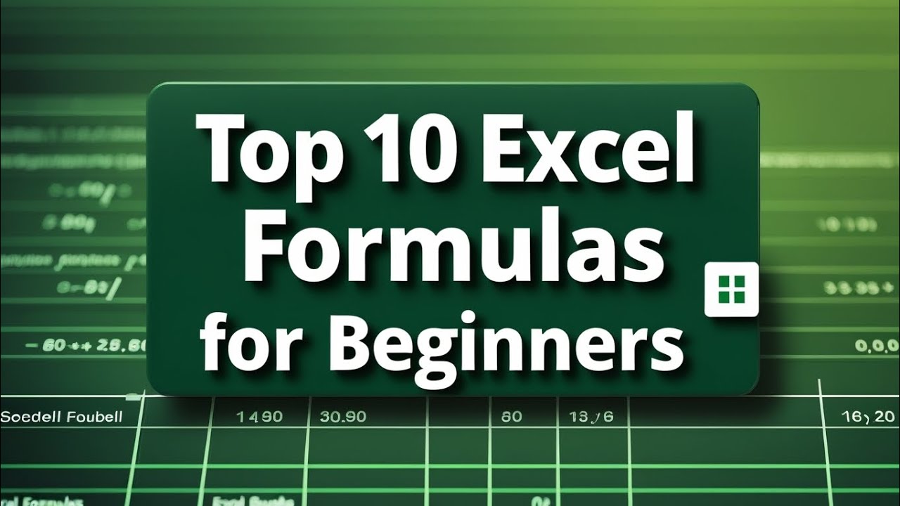 Top 10 Excel Formulas For Beginners Learn Essential Excel Functions Youtube