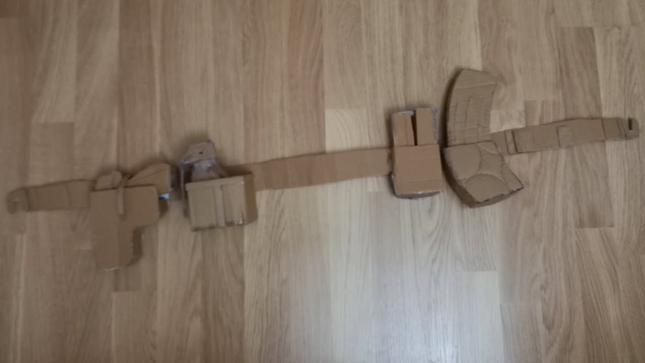 Cardboard military belt with pistol, grenade and mags! - YouTube