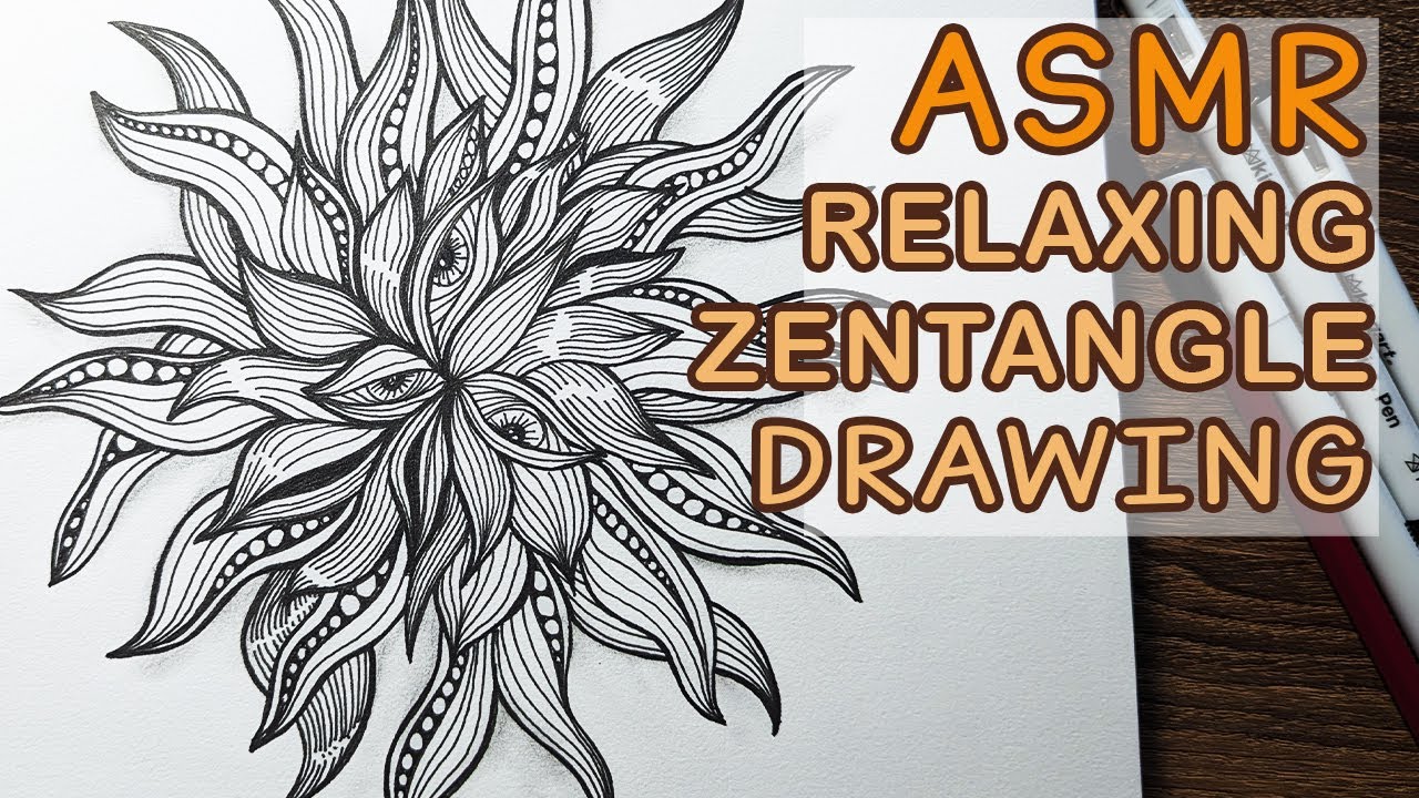 Stress Relief Drawing. ASMR Drawing for Relaxation | Slow Meditative ...