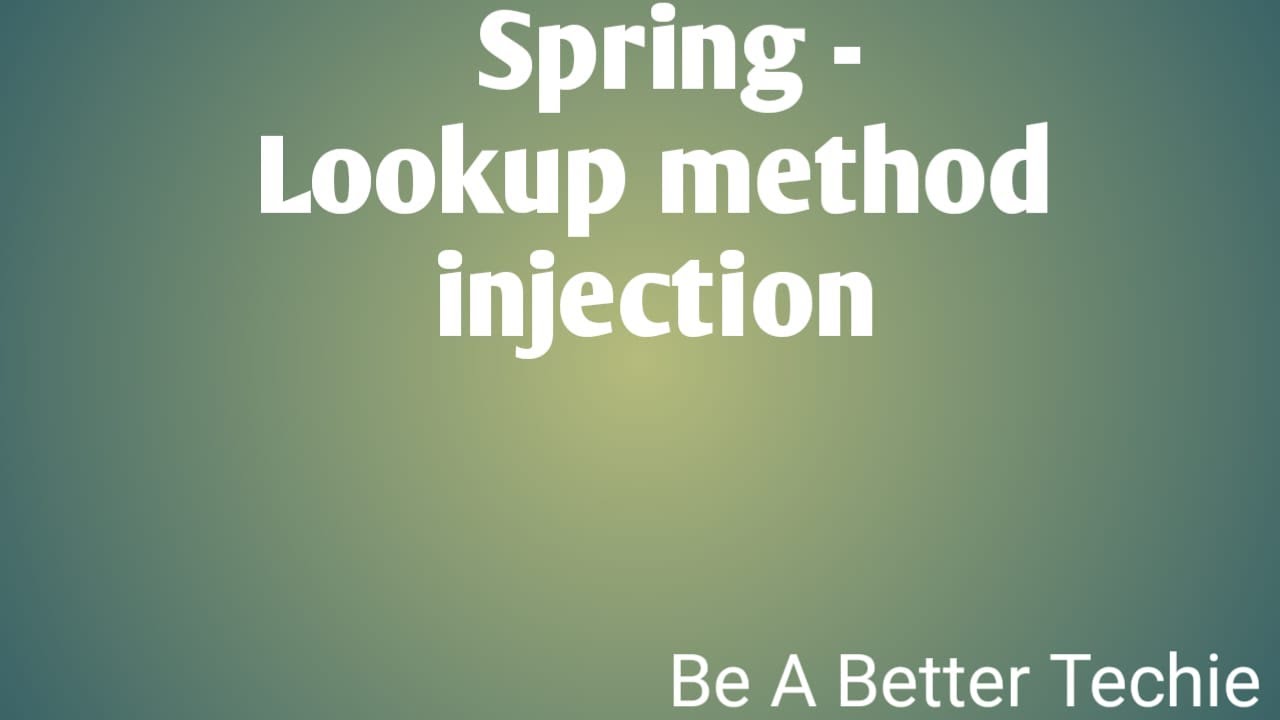 Spring Lookup Method Injection - YouTube