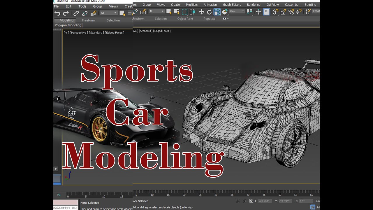 Sports car 3d max modeling #viral - YouTube