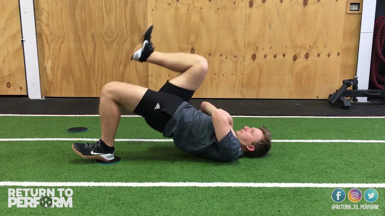 Single Leg Hamstring Slide Eccentric Focus [Exercise Demonstration] - YouTube