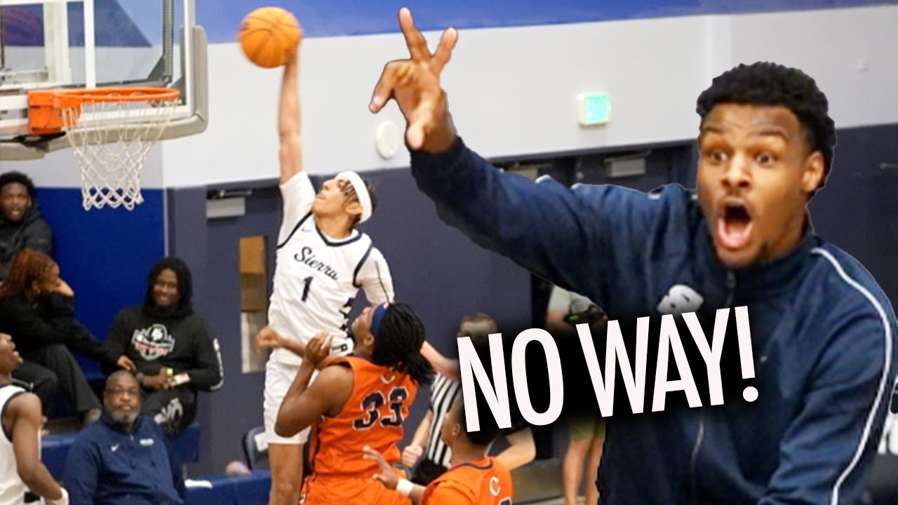 Bronny James CAN'T BELIEVE Justin Pippen POSTER DUNK! Sierra Canyon vs ...