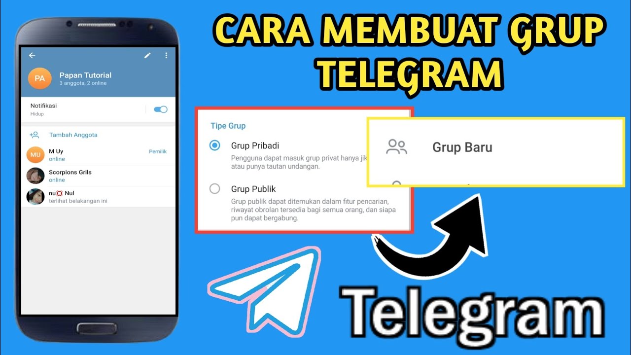 Cara Membuat Grup Telegram || Buat Grup Baru Telegram 2023 - YouTube
