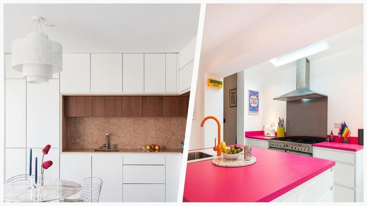75 Mid-sized Kitchen With Pink Countertops Design Ideas You'll Love 🟡 ...