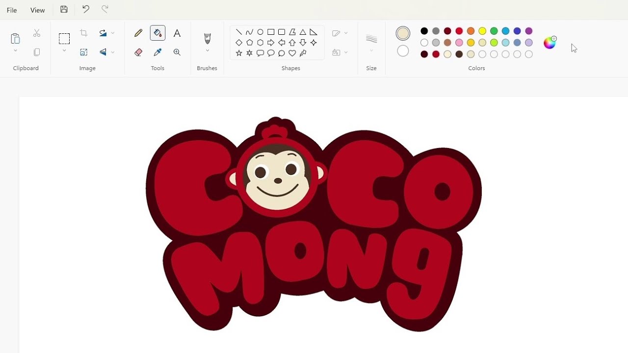 How to draw the Cocomong logo using MS Paint | How to draw on your ...