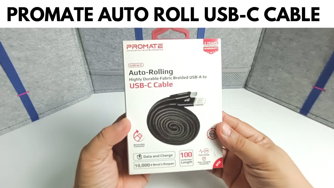 PROMATE AUTO ROLLING USB TYPE C CABLE | UNBOXING - YouTube