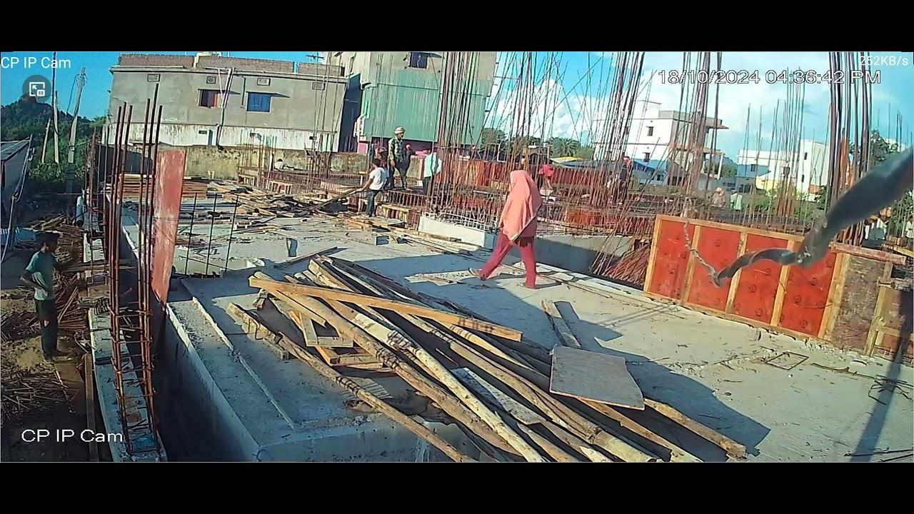 Slab Reinforcement Binding Work Progress Recording with CCTV Camera📸 ...