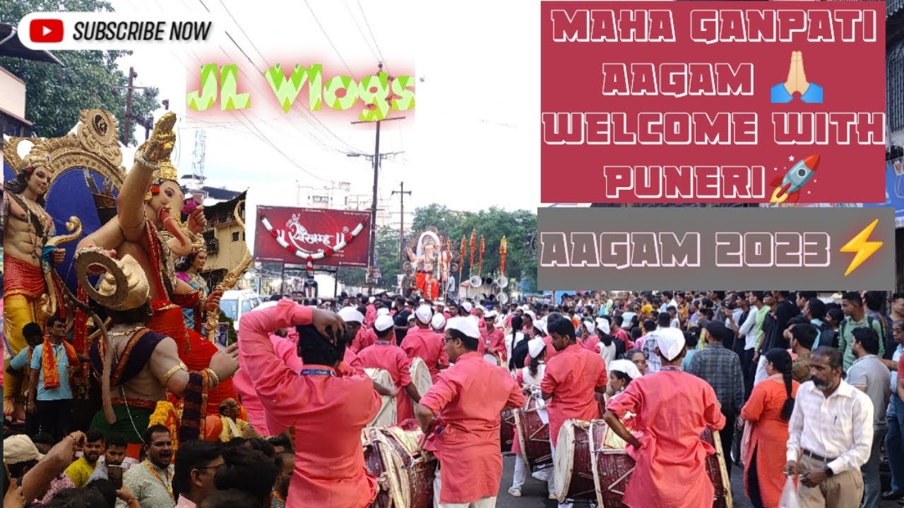 GANPATI AAGAM🙏🏻🫶welcome with PUNERI #ganpatibappamorya #agman #puneri ...