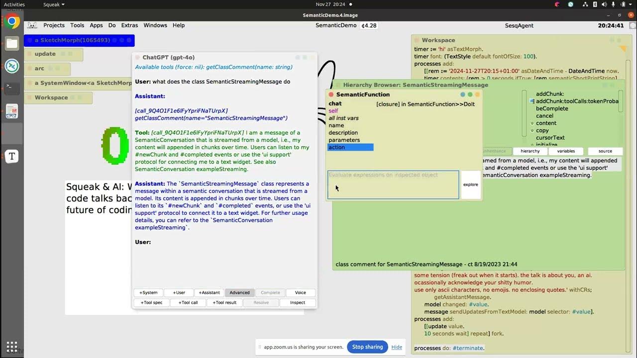 Christoph Thiede - SemanticText: Exploratory Programming in Squeak with GenAI - 27 November 2024 ...