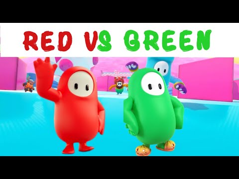 Fall Guys Red Vs Green Customs - YouTube