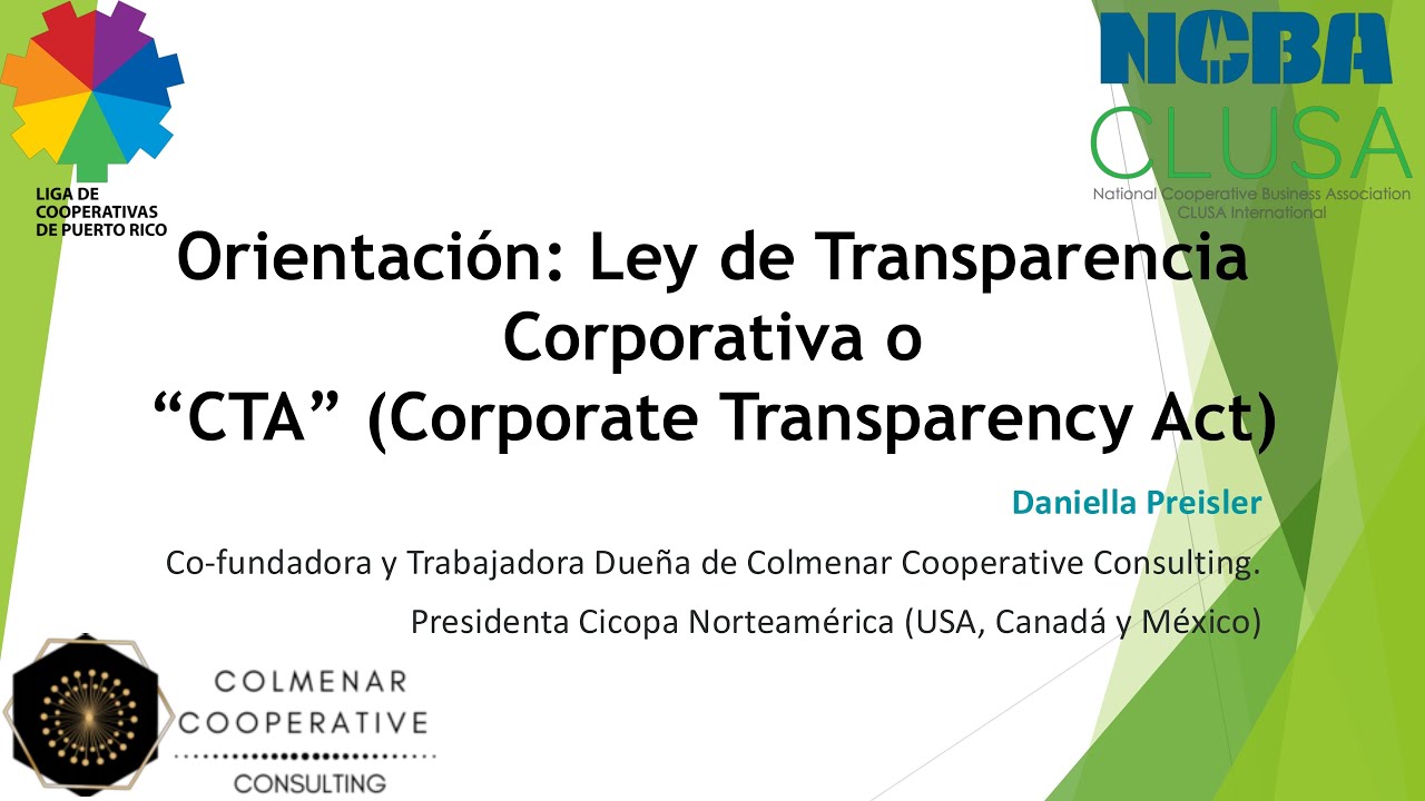 Webinario Informativo: Ley de Transparencia Corporativa o “CTA ...