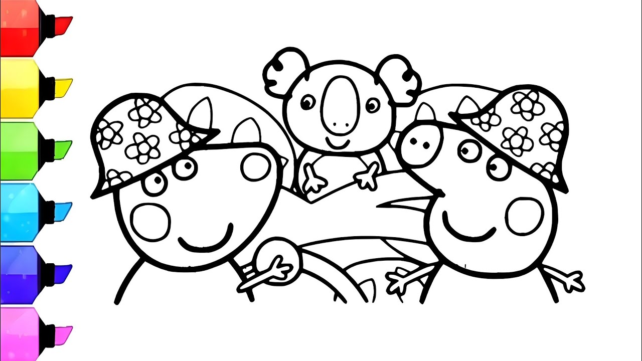 Peppa & Danny Dog in the Forest Drawing, Painting and Coloring | Peppa ...