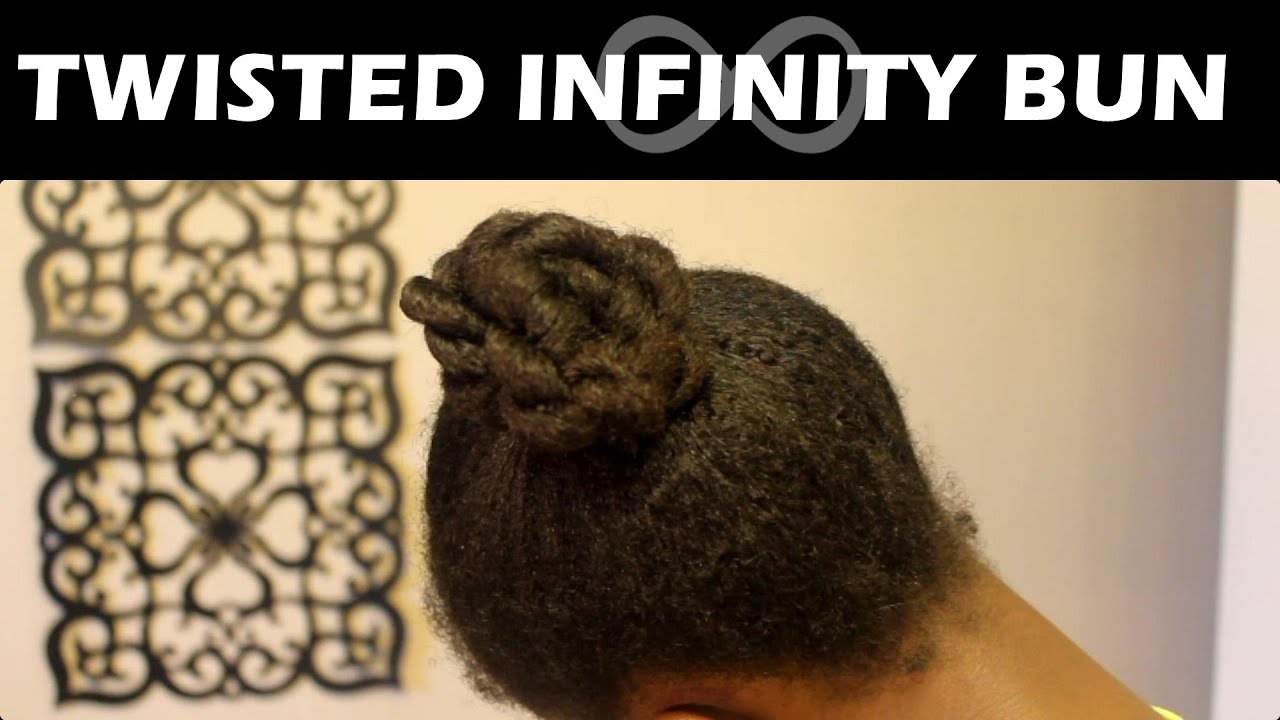 Twisted Infinity Braided Bun on Natural Hair - YouTube