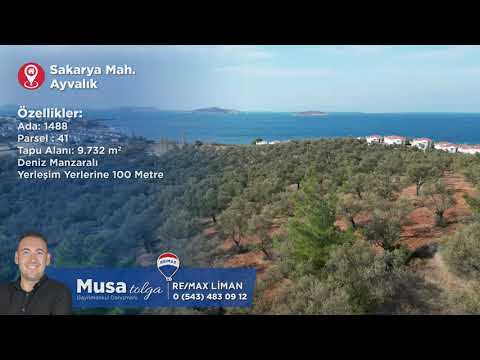 Ayvalık Sakarya Mah.'de Yerleşim Yerlerine 100 Metre Deniz Manzaralı Zeytinlik