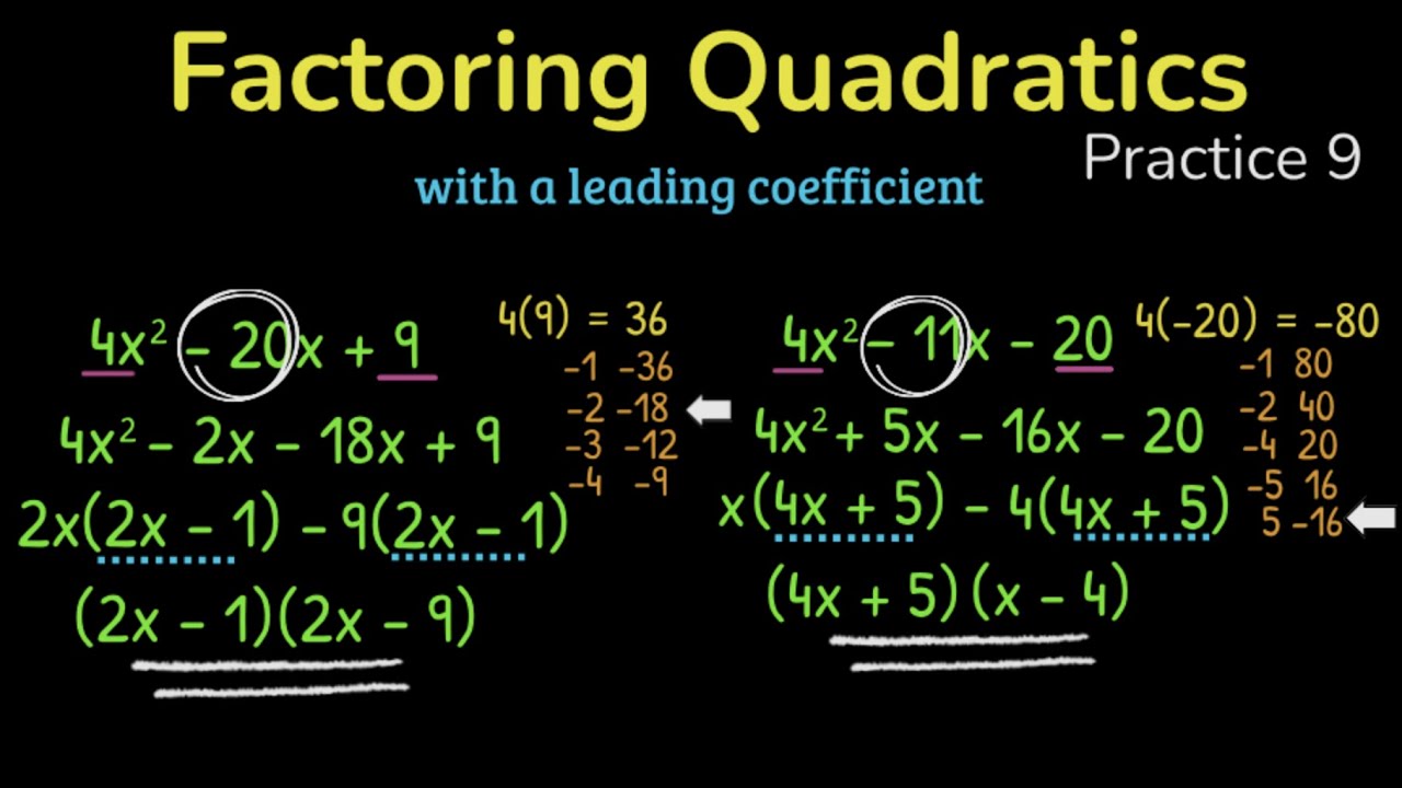 Factoring Expressions Practice 9 Learn How To Factor Quadratics Factoring Expressions Practice 9 Learn How To Factor Quadratics