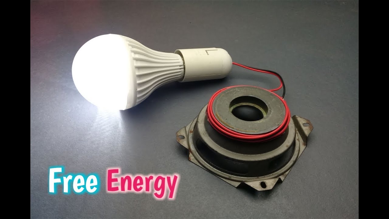 free energy generator for light bulb using magnet speaker| science ...