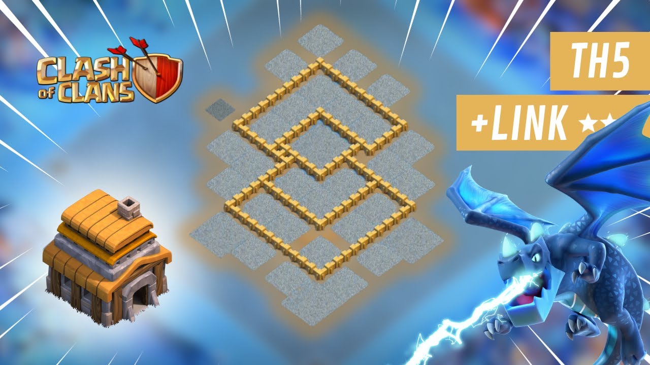 NEW Best TH5 HYBRID Base 2024!! COC Town Hall 5 (TH5) Hybrid Base ...