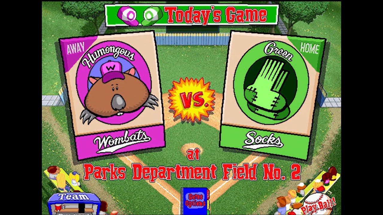 Backyard Baseball '97 Game Highlights: Humongous Wombats AT Green Socks ...