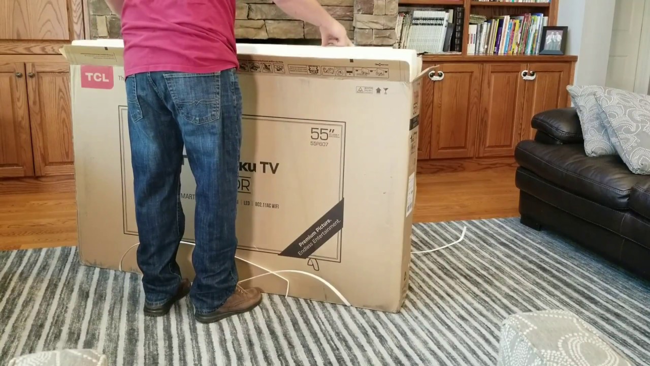 TCL Roku TV 4k HDR 55" box opening - YouTube