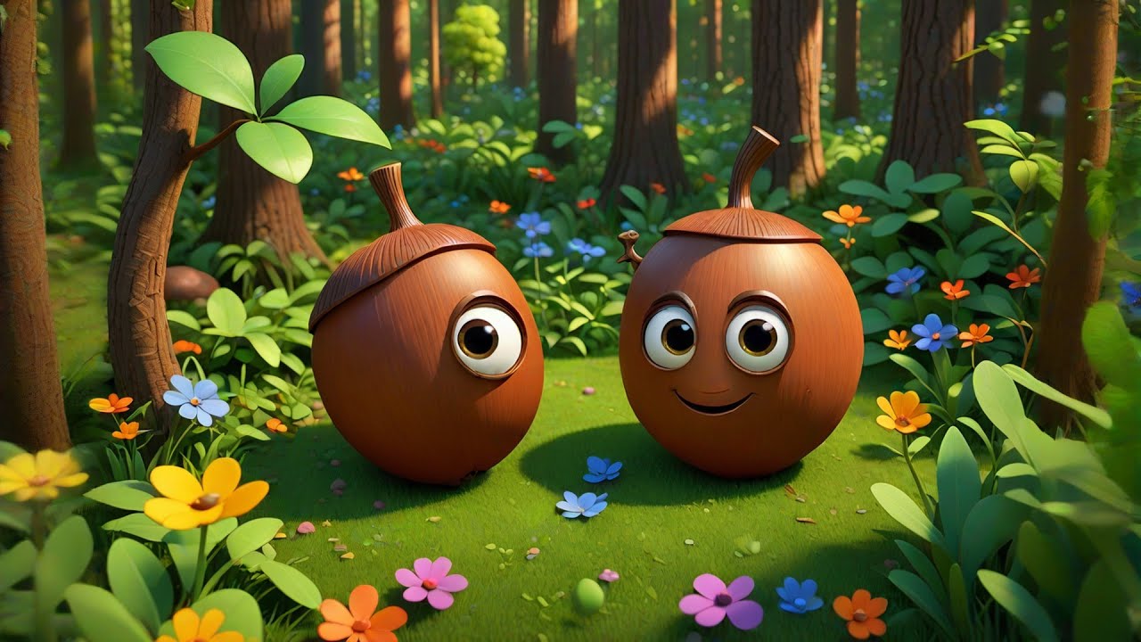 Five Little Acorns Fall from a Tree + More Nursery Rhymes & Kids Songs ...