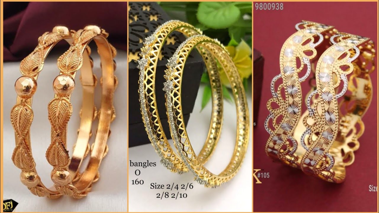 Gold Bangles Designs | New And Trendy Bangles Pakistani Gold Jewellery - YouTube