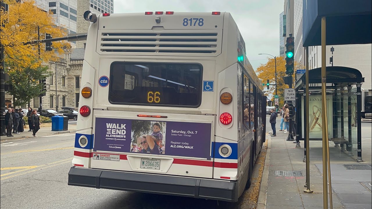 CTA On-Board 2015 Nova LFS Bus 8178 On Rt 66 Chicago From Western To ...