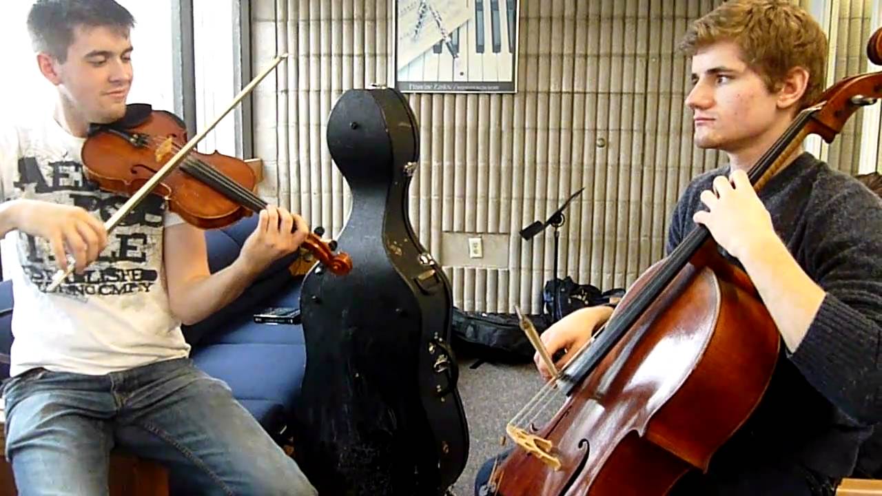 Jesse and Evan Violin-Cello Improv Jam on Viva La Vida - YouTube