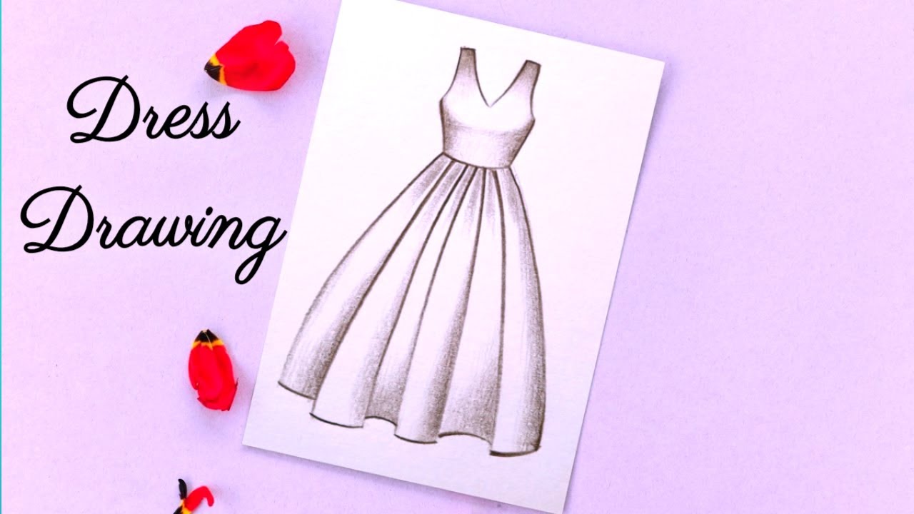 How to draw a Cute Girl Dress Drawing | How to draw Stylish dress ...