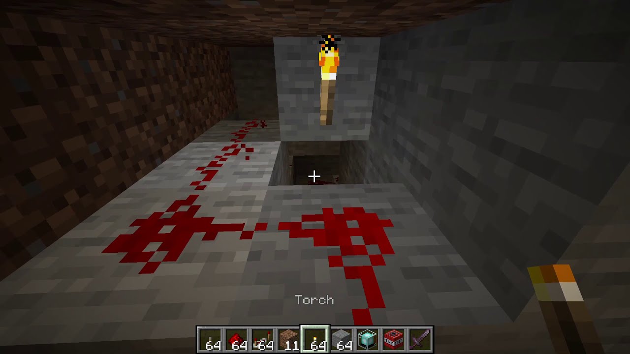 Minecraft Redstone Hidden Door with switches/levers, and lights - YouTube