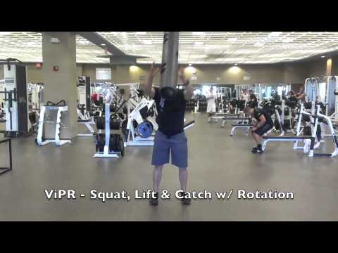 ViPR Squat, Lift & Catch w Transverse Plane Rotation - YouTube