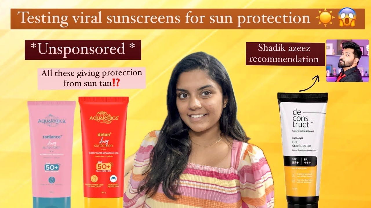 Testing Top sunscreens for sun protection 😱☀️ |live proof💯#sunscreen # ...