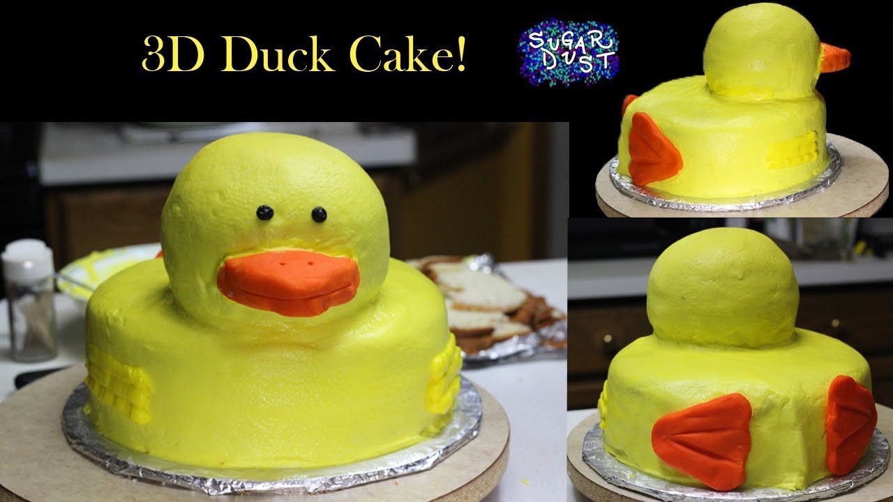 3D Duck Cake (with Puppy Surprise) - YouTube
