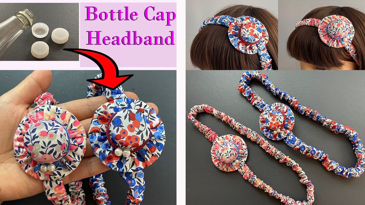Plastic Bottle cap headband Making | How to make mini hat | tiara de ...