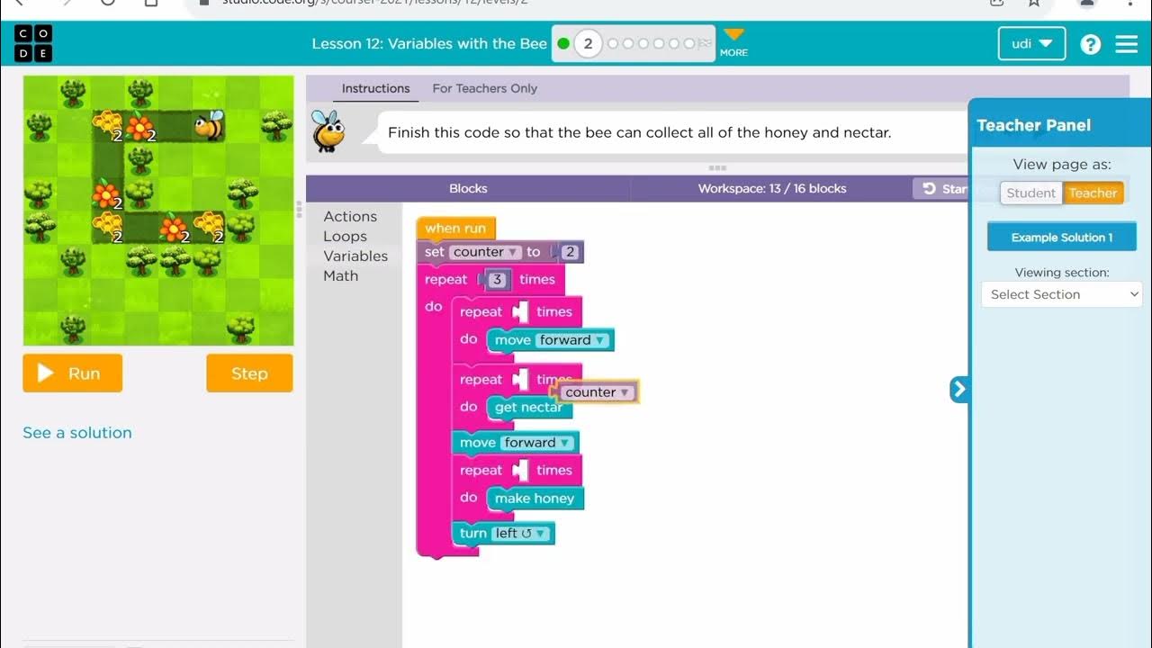 variables with the bee - YouTube