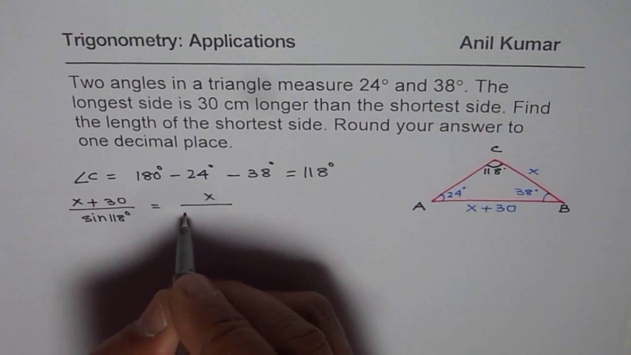 Solve Triangle with Sine Law Application - YouTube