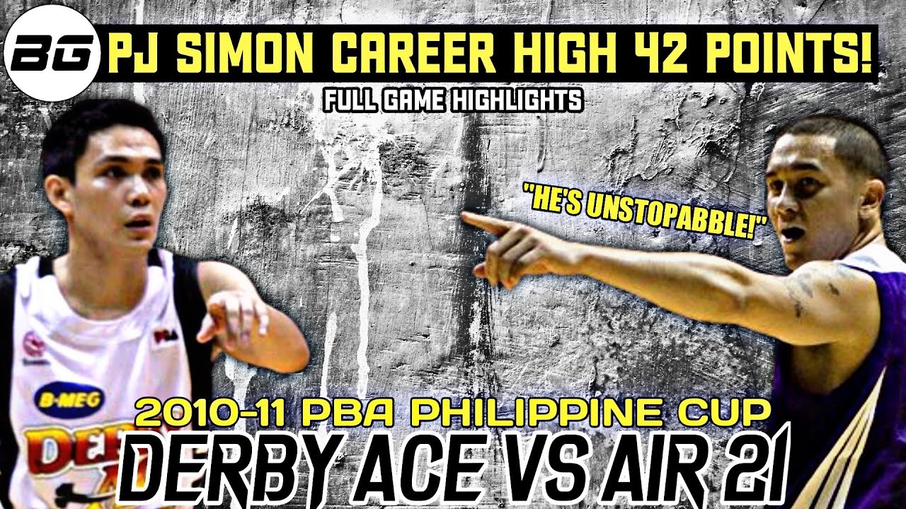Pj Simon Career High! | Derby Ace vs Air 21 | 2010-11 PBA Philippine ...
