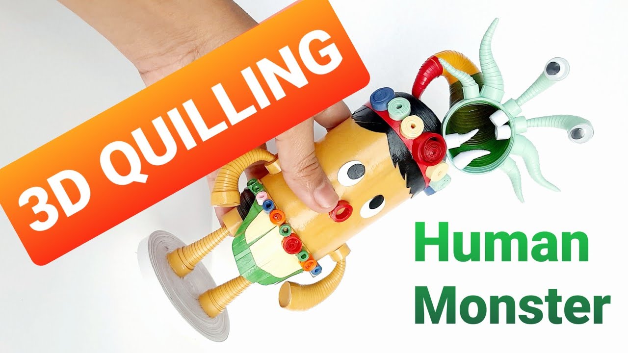 How To Make Paper Quilling Doll - Monster - Human Absurd - YouTube