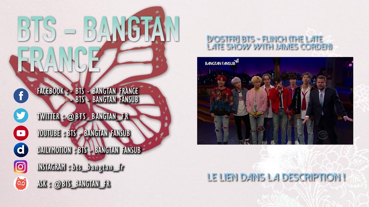[VOSTFR] BTS - Flinch (The Late Late Show with James Corden) (Lien dans ...